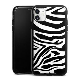 DeinDesign iPhone 11 Handy Silikon H&uuml;lle Case schwarz Handyh&uuml;lle Animal Look Zebra Animal Print