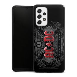 DeinDesign Galaxy A33 5G Handy Slim Case extra d&uuml;nn Silikon Handyh&uuml;lle schwarz H&uuml;lle Merchandise Black Ice Acdc Silikon Slim Case