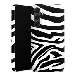DeinDesign Galaxy A35 5G Handy Premium Case Smartphone Handyh&uuml;lle Schutzh&uuml;lle gl&auml;nzend Animal Look Zebra Animal Print Premium Case