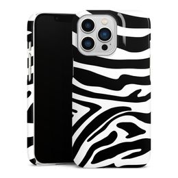 DeinDesign iPhone 13 Pro Handy Premium Case Smartphone Handyh&uuml;lle Schutzh&uuml;lle gl&auml;nzend Animal Look Zebra Animal Print Premium Case