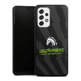 DeinDesign Galaxy A33 5G Handy Slim Case extra d&uuml;nn Silikon Handyh&uuml;lle schwarz H&uuml;lle Official Licensed Product Borussia M&ouml;nchengladbach Horse Silikon Slim Case