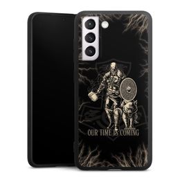DeinDesign Galaxy S21 FE 5G Handy Premium Silikon H&uuml;lle Handyh&uuml;lle schwarz Case Wikinger Vikings Tv Show Designs Silikon Premium Case