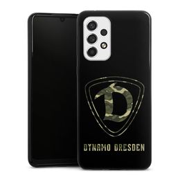DeinDesign Galaxy A33 5G Handy Slim Case extra d&uuml;nn Silikon Handyh&uuml;lle schwarz H&uuml;lle Sg Dynamo Dresden Official Licensed Product Sgd Silikon Slim Case