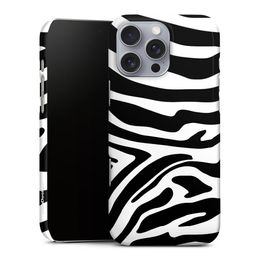 DeinDesign iPhone 16 Pro Max Handy Premium Case Smartphone Handyh&uuml;lle Schutzh&uuml;lle gl&auml;nzend Animal Look Zebra Animal Print Premium Case