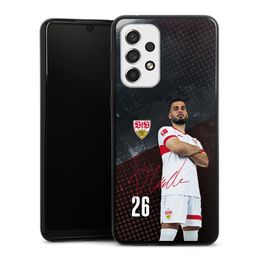DeinDesign Galaxy A33 5G Handy Slim Case extra d&uuml;nn Silikon Handyh&uuml;lle schwarz H&uuml;lle Vfb Stuttgart Official Licensed Product Deniz Undav Silikon Slim Case