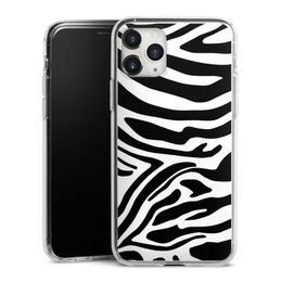 DeinDesign iPhone 11 Pro Max Handy Silikon H&uuml;lle Case transparent Handyh&uuml;lle Animal Look Zebra Animal Print Silikon Case