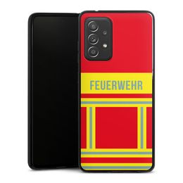 DeinDesign Galaxy A52s 5G Handy Slim Case extra d&uuml;nn Silikon Handyh&uuml;lle schwarz H&uuml;lle Fire Fighters Life Saver Fire Fighter Silikon Slim Case