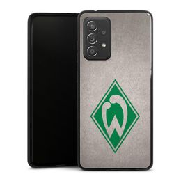 DeinDesign Galaxy A52s 5G Handy Slim Case extra d&uuml;nn Silikon Handyh&uuml;lle schwarz H&uuml;lle Concrete Official Licensed Product Sv Werder Bremen Silikon Slim Case