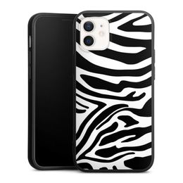 DeinDesign iPhone 12 mini Handy Premium Silikon H&uuml;lle Handyh&uuml;lle schwarz Case Animal Look Zebra Animal Print Silikon Premium Case