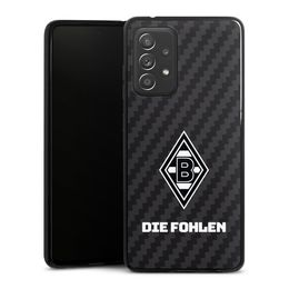 DeinDesign Galaxy A52s 5G Handy Slim Case extra d&uuml;nn Silikon Handyh&uuml;lle schwarz H&uuml;lle Borussia M&ouml;nchengladbach Carbon Gladbach Silikon Slim Case