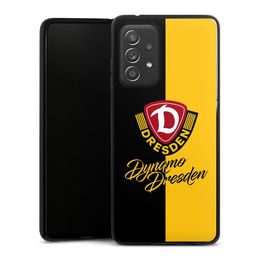 DeinDesign Galaxy A52s 5G Handy Slim Case extra d&uuml;nn Silikon Handyh&uuml;lle schwarz H&uuml;lle Sg Dynamo Dresden Official Licensed Product Sgd Silikon Slim Case