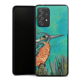 DeinDesign Galaxy A52s 5G Handy Slim Case extra d&uuml;nn Silikon Handyh&uuml;lle schwarz H&uuml;lle Painting Bird Animals Silikon Slim Case