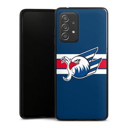 DeinDesign Galaxy A52s 5G Handy Slim Case extra d&uuml;nn Silikon Handyh&uuml;lle schwarz H&uuml;lle Ice Hockey Adler Mannheim Logo Silikon Slim Case