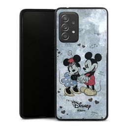 DeinDesign Galaxy A52s 5G Handy Slim Case extra d&uuml;nn Silikon Handyh&uuml;lle schwarz H&uuml;lle Vintage Disney Silikon Slim Case