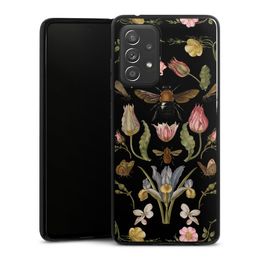DeinDesign Galaxy A52s 5G Handy Slim Case extra d&uuml;nn Silikon Handyh&uuml;lle schwarz H&uuml;lle Flower Wreath Bee Blossom Silikon Slim Case
