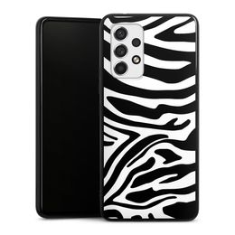 DeinDesign Galaxy A53 5G Handy Silikon H&uuml;lle Case schwarz Handyh&uuml;lle Animal Look Zebra Animal Print