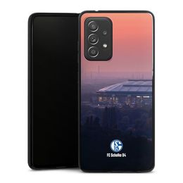 DeinDesign Galaxy A52s 5G Handy Slim Case extra d&uuml;nn Silikon Handyh&uuml;lle schwarz H&uuml;lle Fc Schalke 04 Official Licensed Product Stadium Silikon Slim Case