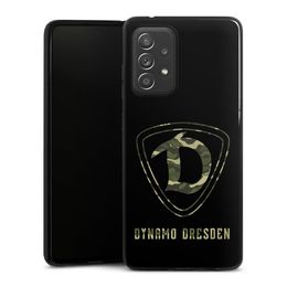 DeinDesign Galaxy A52s 5G Handy Slim Case extra d&uuml;nn Silikon Handyh&uuml;lle schwarz H&uuml;lle Sgd Official Licensed Product Sg Dynamo Dresden Silikon Slim Case