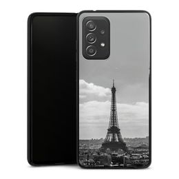DeinDesign Galaxy A52s 5G Handy Slim Case extra d&uuml;nn Silikon Handyh&uuml;lle schwarz H&uuml;lle France Paris Eiffeltour Silikon Slim Case
