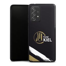 DeinDesign Galaxy A52s 5G Handy Slim Case extra d&uuml;nn Silikon Handyh&uuml;lle schwarz H&uuml;lle Logo Handball Thw Kiel Silikon Slim Case