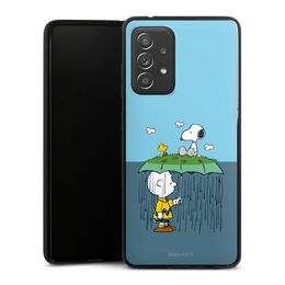 DeinDesign Galaxy A52s 5G Handy Slim Case extra d&uuml;nn Silikon Handyh&uuml;lle schwarz H&uuml;lle Peanuts Children Snoopy Silikon Slim Case