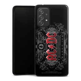 DeinDesign Galaxy A52s 5G Handy Slim Case extra d&uuml;nn Silikon Handyh&uuml;lle schwarz H&uuml;lle Merchandise Black Ice Acdc Silikon Slim Case