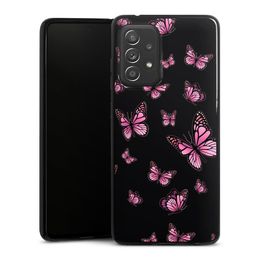 DeinDesign Galaxy A52s 5G Handy Slim Case extra d&uuml;nn Silikon Handyh&uuml;lle schwarz H&uuml;lle Butterfly Motiv Ohne Hintergrund Muster Silikon Slim Case