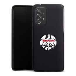 DeinDesign Galaxy A52s 5G Handy Slim Case extra d&uuml;nn Silikon Handyh&uuml;lle schwarz H&uuml;lle Eagle Retro Logo Silikon Slim Case