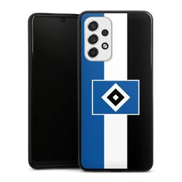 DeinDesign Galaxy A33 5G Handy Slim Case extra d&uuml;nn Silikon Handyh&uuml;lle schwarz H&uuml;lle Hsv Hamburger Sv Stripes Silikon Slim Case