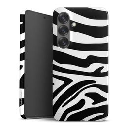 DeinDesign Galaxy S25 Handy Premium Case Smartphone Handyh&uuml;lle Schutzh&uuml;lle gl&auml;nzend Animal Look Zebra Animal Print Premium Case