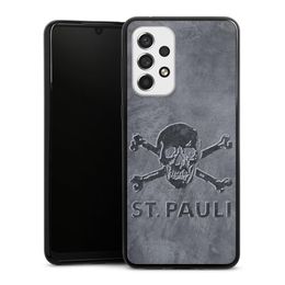 DeinDesign Galaxy A33 5G Handy Slim Case extra d&uuml;nn Silikon Handyh&uuml;lle schwarz H&uuml;lle Logo Concrete Fc St. Pauli Silikon Slim Case