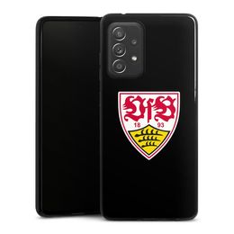 DeinDesign Galaxy A52s 5G Handy Slim Case extra d&uuml;nn Silikon Handyh&uuml;lle schwarz H&uuml;lle Vfb Stuttgart Coat Of Arms Official Licensed Product Silikon Slim Case