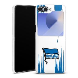 DeinDesign Galaxy Z Flip 6 Handy Hard Case Schutzh&uuml;lle transparent Smartphone Handy H&uuml;lle Bundesliga Official Licensed Product Hertha Bsc Hard Case