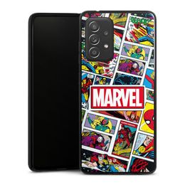 DeinDesign Galaxy A52s 5G Handy Slim Case extra d&uuml;nn Silikon Handyh&uuml;lle schwarz H&uuml;lle Muster Comic Marvel Silikon Slim Case