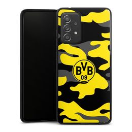 DeinDesign Galaxy A52s 5G Handy Slim Case extra d&uuml;nn Silikon Handyh&uuml;lle schwarz H&uuml;lle Borussia Dortmund Merchandise Bvb Silikon Slim Case