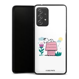 DeinDesign Galaxy A52s 5G Handy Slim Case extra d&uuml;nn Silikon Handyh&uuml;lle schwarz H&uuml;lle Snoopy Dog Official Licensed Product Silikon Slim Case