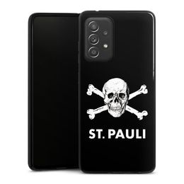 DeinDesign Galaxy A52s 5G Handy Slim Case extra d&uuml;nn Silikon Handyh&uuml;lle schwarz H&uuml;lle Totenkopf Fc St. Pauli Official Licensed Product Silikon Slim Case