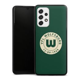 DeinDesign Galaxy A33 5G Handy Slim Case extra d&uuml;nn Silikon Handyh&uuml;lle schwarz H&uuml;lle Vfl Wolfsburg Official Licensed Product 80 Jahre Silikon Slim Case