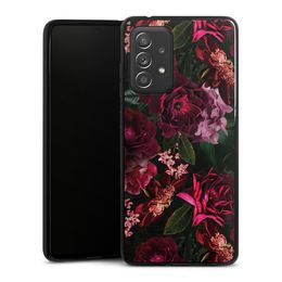 DeinDesign Galaxy A52s 5G Handy Slim Case extra d&uuml;nn Silikon Handyh&uuml;lle schwarz H&uuml;lle Flowers Blossom Rose Silikon Slim Case