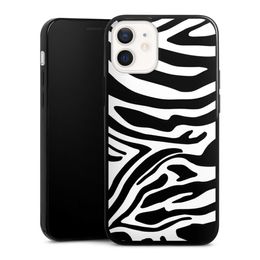 DeinDesign iPhone 12 mini Handy Slim Case extra d&uuml;nn Silikon Handyh&uuml;lle schwarz H&uuml;lle Animal Look Zebra Animal Print Silikon Slim Case