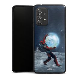 DeinDesign Galaxy A52s 5G Handy Slim Case extra d&uuml;nn Silikon Handyh&uuml;lle schwarz H&uuml;lle Moon Marvel Deadpool Silikon Slim Case