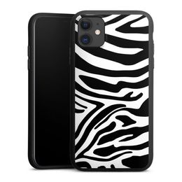 DeinDesign iPhone 11 Handy Premium Silikon H&uuml;lle Handyh&uuml;lle schwarz Case Animal Look Zebra Animal Print Silikon Premium Case