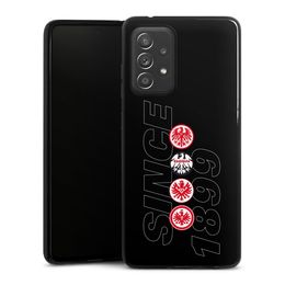 DeinDesign Galaxy A52s 5G Handy Slim Case extra d&uuml;nn Silikon Handyh&uuml;lle schwarz H&uuml;lle Eagle Logo Eintracht Frankfurt Silikon Slim Case