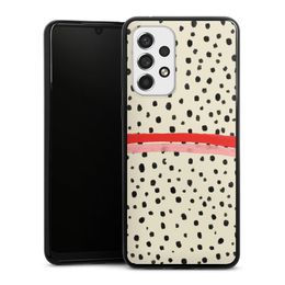 DeinDesign Galaxy A33 5G Handy Slim Case extra d&uuml;nn Silikon Handyh&uuml;lle schwarz H&uuml;lle Stripes Kunst Points Silikon Slim Case