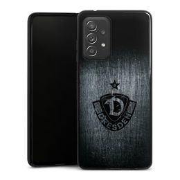 DeinDesign Galaxy A52s 5G Handy Slim Case extra d&uuml;nn Silikon Handyh&uuml;lle schwarz H&uuml;lle Sg Dynamo Dresden Official Licensed Product Vintage Silikon Slim Case