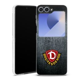 DeinDesign Galaxy Z Flip 6 Handy Hard Case Schutzh&uuml;lle transparent Smartphone Handy H&uuml;lle Sg Dynamo Dresden Official Licensed Product Sgd Hard Case