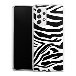 DeinDesign Galaxy A53 5G Handy Silikon H&uuml;lle Case transparent Handyh&uuml;lle Animal Look Zebra Animal Print Silikon Case