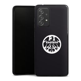 DeinDesign Galaxy A52s 5G Handy Slim Case extra d&uuml;nn Silikon Handyh&uuml;lle schwarz H&uuml;lle Logo Eintracht Frankfurt Eagle Silikon Slim Case