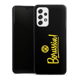 DeinDesign Galaxy A33 5G Handy Slim Case extra d&uuml;nn Silikon Handyh&uuml;lle schwarz H&uuml;lle Borussia Dortmund Soccer Bvb Silikon Slim Case