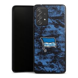 DeinDesign Galaxy A52s 5G Handy Slim Case extra d&uuml;nn Silikon Handyh&uuml;lle schwarz H&uuml;lle Flag Hertha Bsc Logo Silikon Slim Case